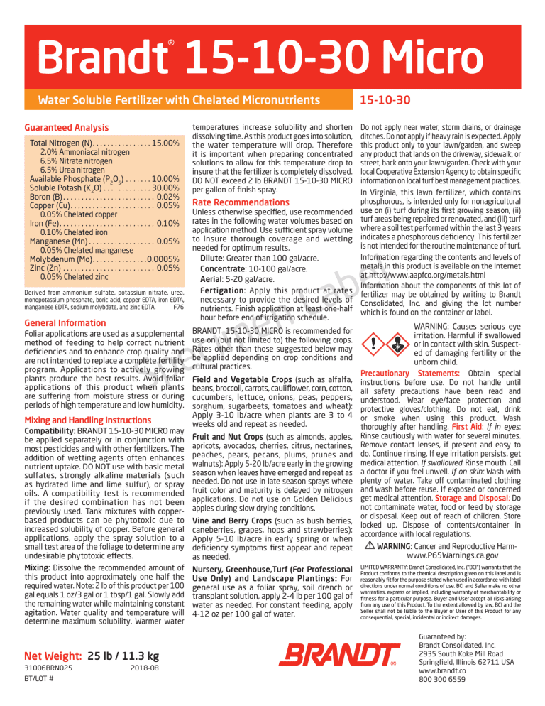BRANDT 15-10-30 Micros - The AG Center