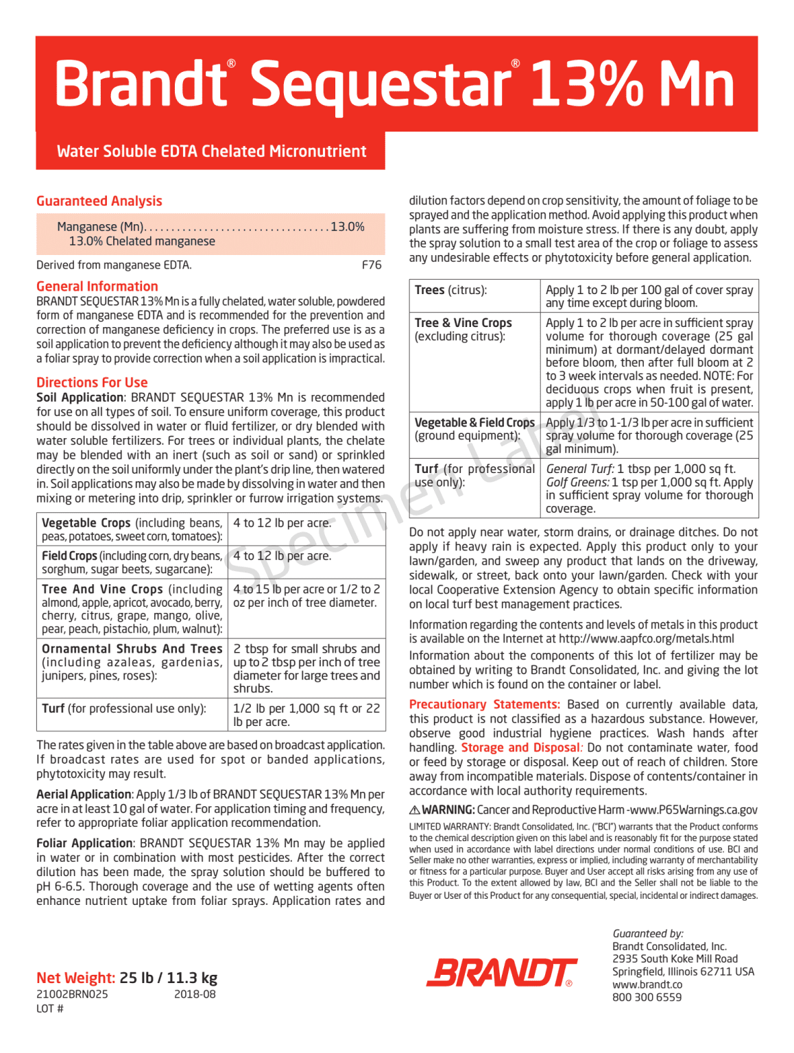 BRANDT Sequestar® 13% Mn – EDTA Microgranule - The AG Center