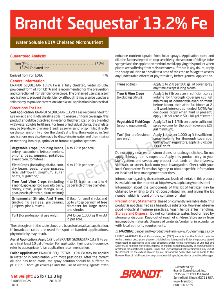 BRANDT Sequestar® 13.2% Fe – EDTA Microgranule - The AG Center